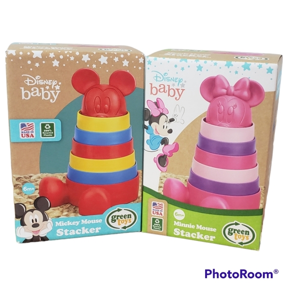 Disney | Toys | Disney Baby Mickey And Minnie Mouse Stacker 4c Green ...